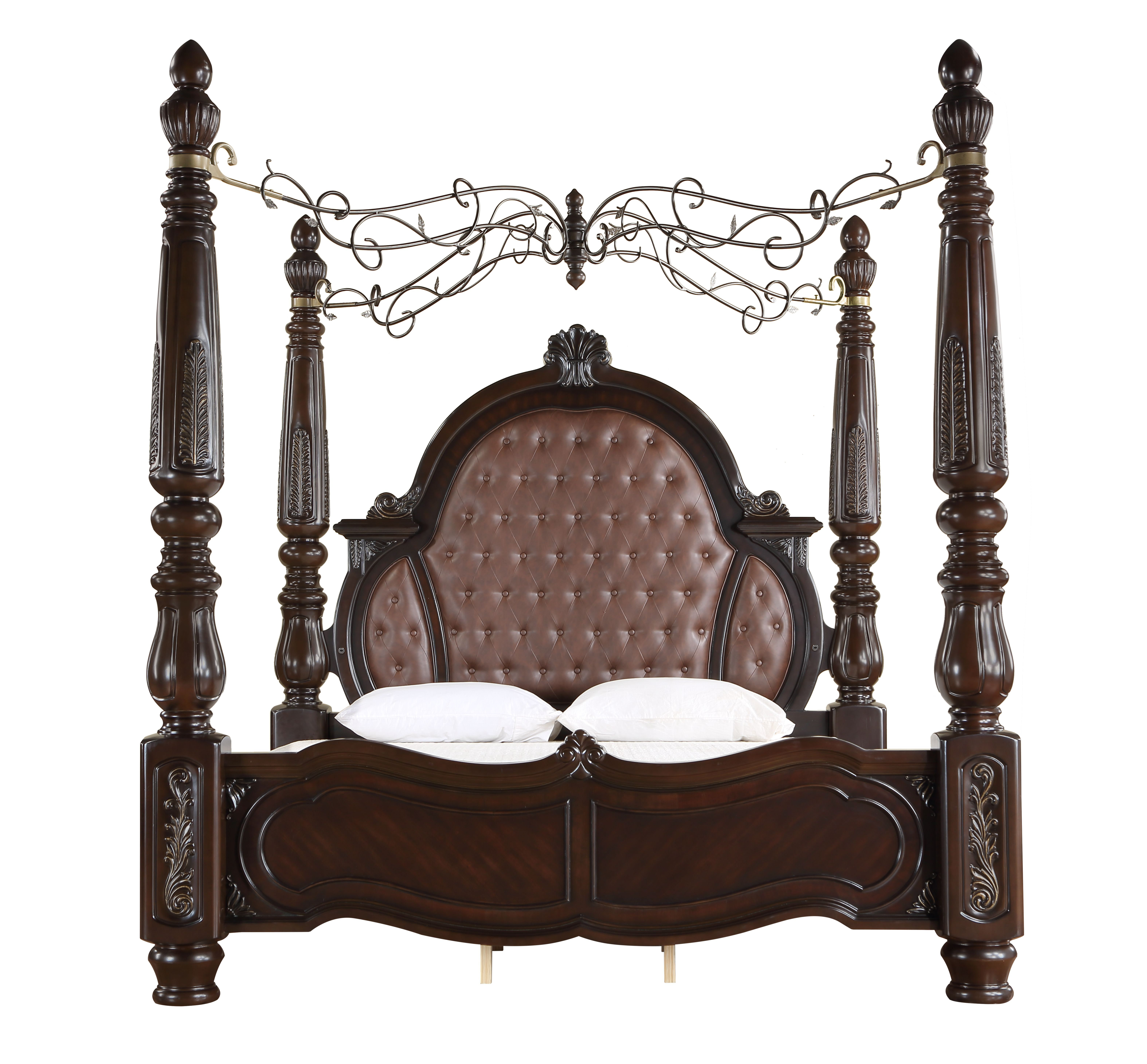 New Classic Furniture Palazzo Marina Brown Queen Canopy Bed